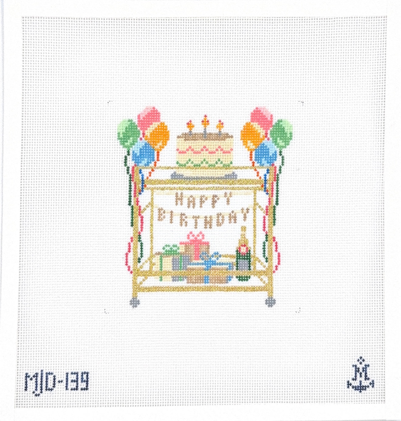 Happy Birthday Bar Cart – Fantastic Needlepoint