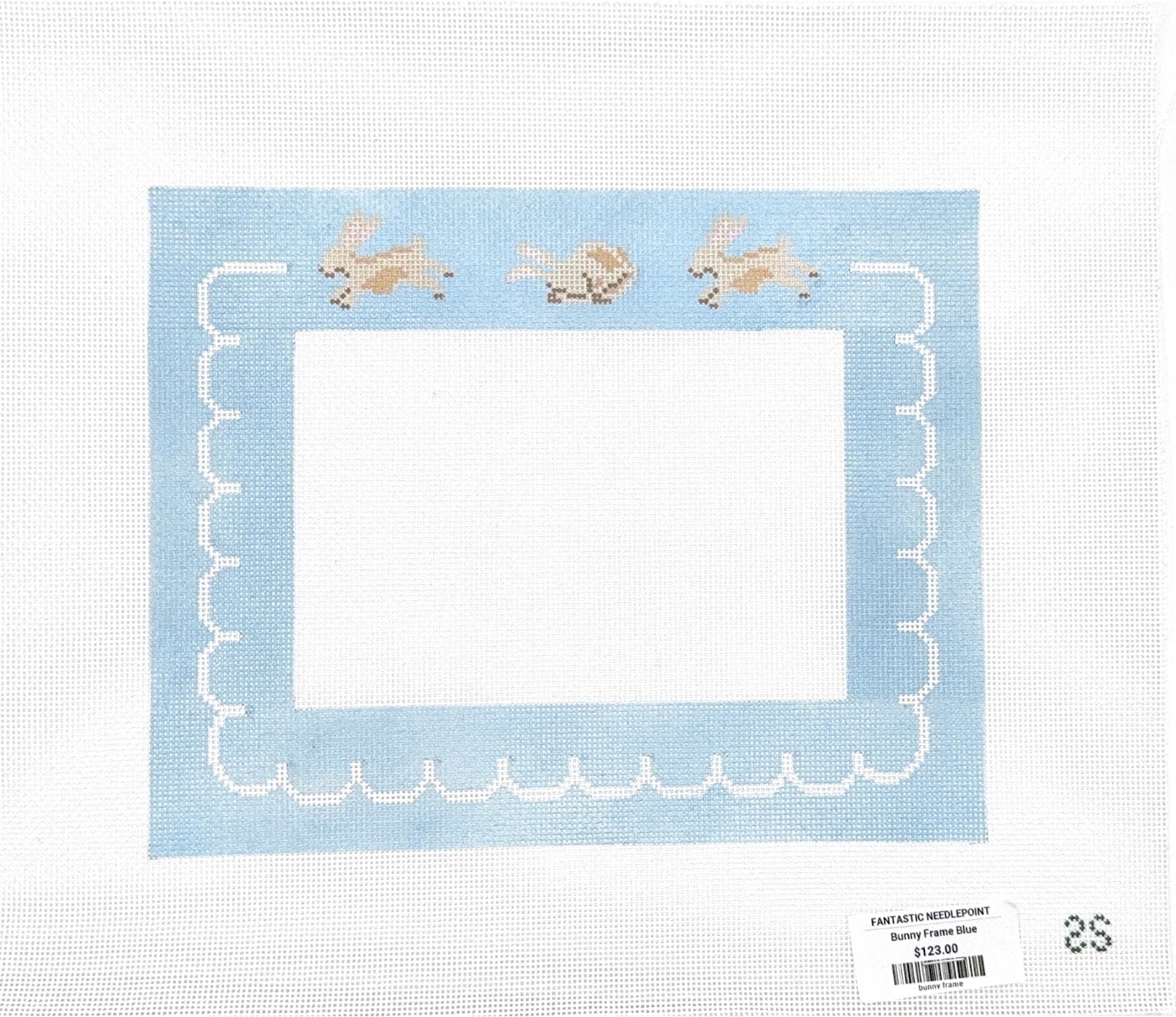 Bunny Frame Blue – Fantastic Needlepoint